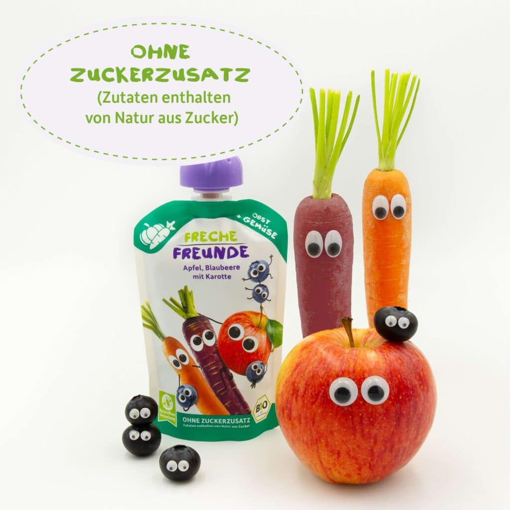 Quetschie Apfel Blaubeere Karotte - Freche Freunde
