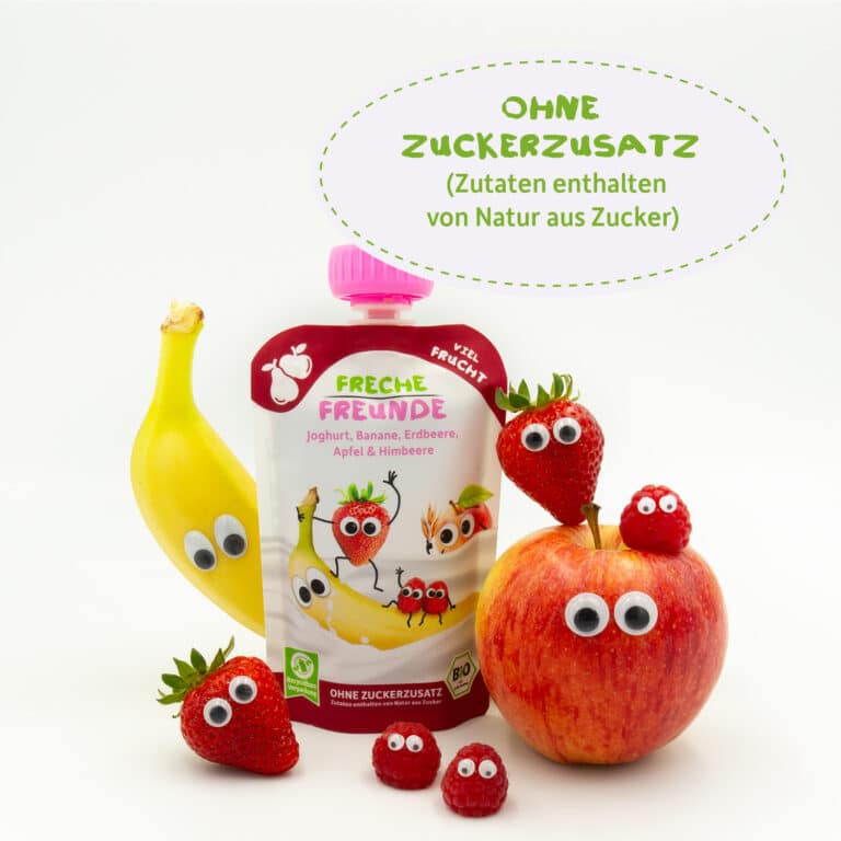 Quetschie Joghurt Banane Erdbeere Apfel Himbeere - Freche Freunde