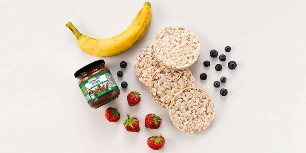 Reiswaffel Snack mit Haselnussmus - Freche Freunde Rezept