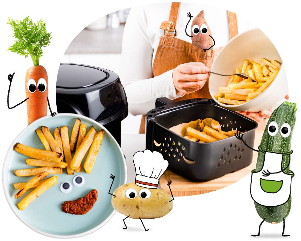 Heißluftfritteuse Rezepte für Kinder - Freche Freunde Kochideen